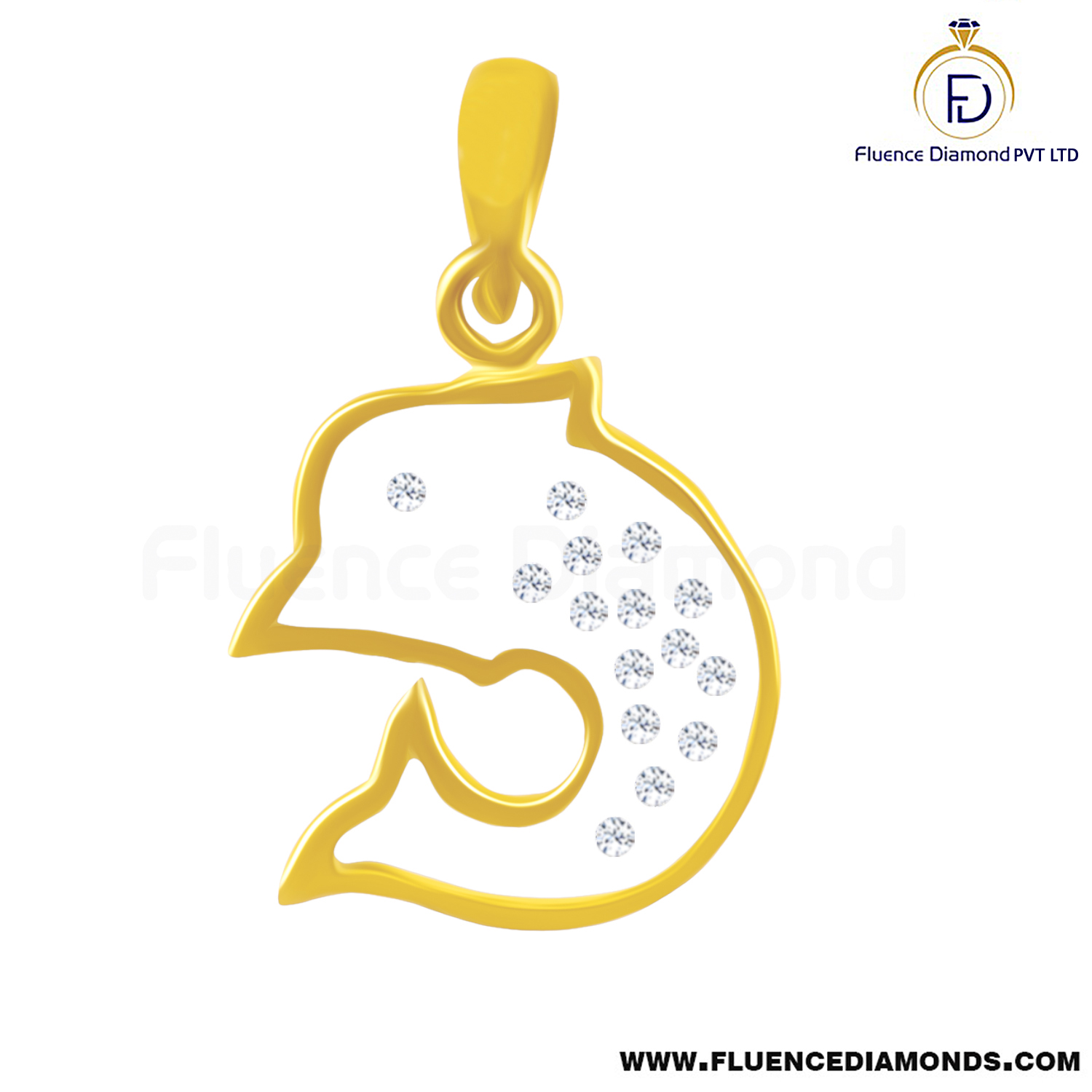 Luxury Fish Shaped Pendant: Real Gold with Certified Diamond Encased in ...